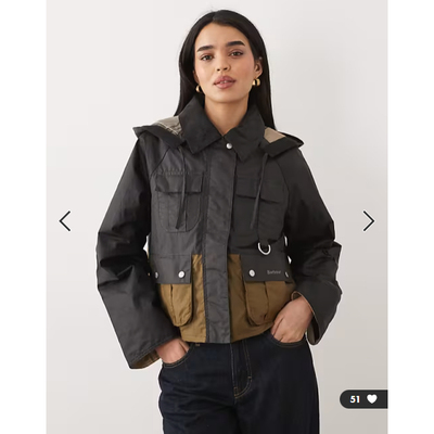 女装新款连帽拼接短款百搭外套