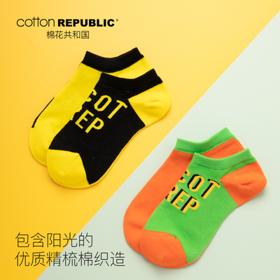 棉花共和国秋季船袜女士