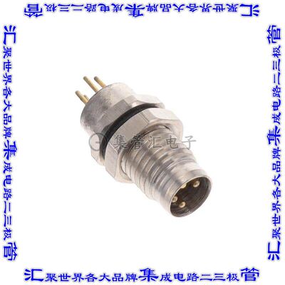 ALBKM08-RM8BR4-S0 圆形连接器4POS插座公形引脚焊接面板安装通孔