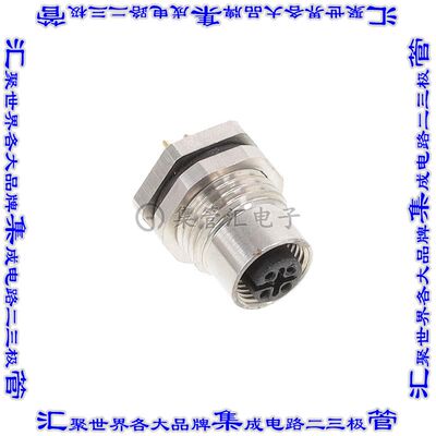 ALBKF12-RMBR4-S0 圆形连接器4POS插头母插口焊接面板安装通孔