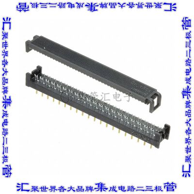 XG2A-4001 连接器40POS带状电缆DIP针座2排1.27mm通孔IDC28AWG黑