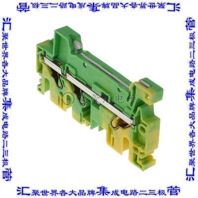 PSL 4/3A GNYE 端子块连接器3POS接地地面6.1mm绿色黄色10-21AWG