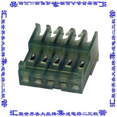 3-644565-5 矩形连接器5POS插座2.54mm母插口绿色IDC锡自由悬挂直