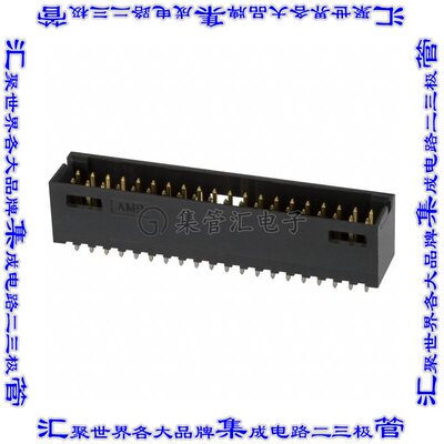 6-103168-8 针座连接器40POS接头2排2.54mm公形插针通孔直针镀金