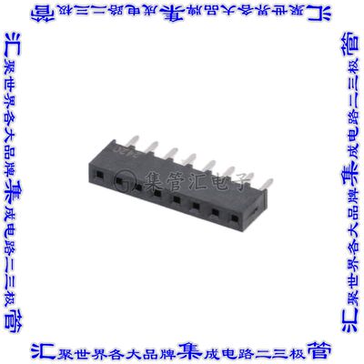 2314878-8 针座连接器8POS插座2mm母形插口通孔直针镀金
