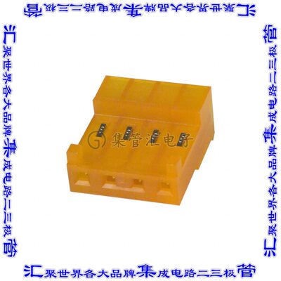 3-644461-4 矩形连接器4POS插座3.96mm母插口橙色IDC锡自由悬挂