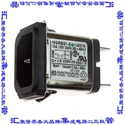 2-6609987-1 电源接入连接器3POS插座公型片状插脚IEC320-C14面板