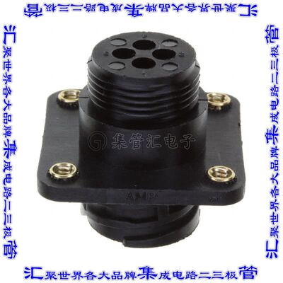 211102-1 圆形连接器4POS插座外壳用于母插口黑色面板安装