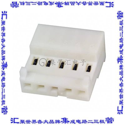 3-643814-5 矩形连接器5POS插座2.54mm母插口白色IDC锡自由悬挂直