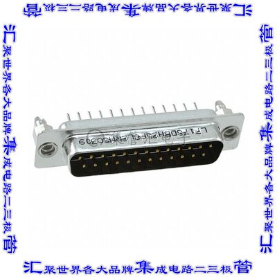 L717SDBH25POL2RM5C309 连接器25POS插头公引脚2排D-Sub通孔