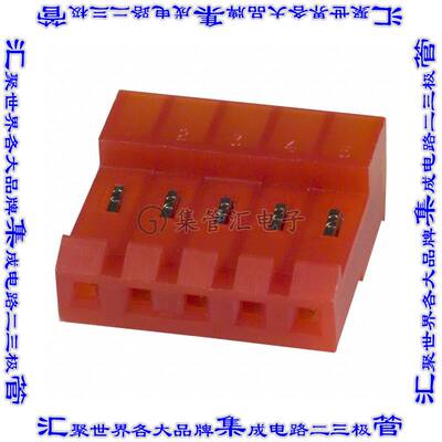 3-643193-5 矩形连接器5POS插座3.96mm母插口红色IDC锡自由悬挂