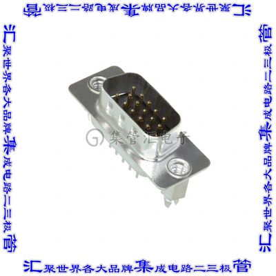 L717HDEH15POL2RM5 连接器15POS插头公引脚3排D-Sub高密度通孔