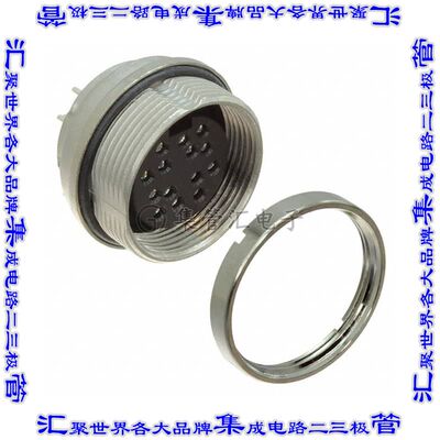 C091 61G014 110 2 圆形连接器14POS插座母插口焊接银面板安装通