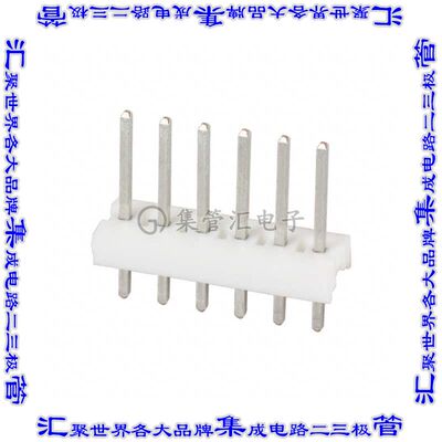 640452-6 针座连接器6POS接头2.54mm公形插针通孔直针锡