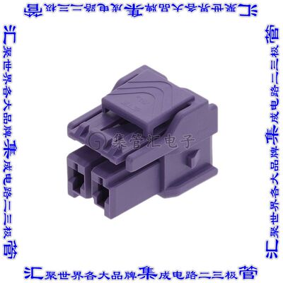 2-1971773-2 矩形连接器外壳2POS插头6mm母形插口紫色自由悬挂