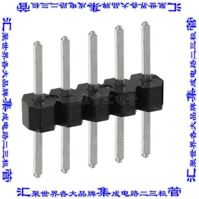 PEC05SABN 针座连接器5POS分离式2.54mm公形插针通孔直针锡