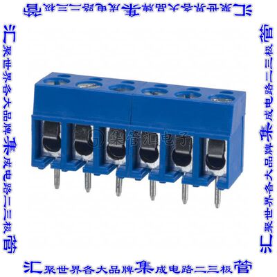 OSTTA064163 线对板连接器6POS接线端子5.08mm通孔水平带板