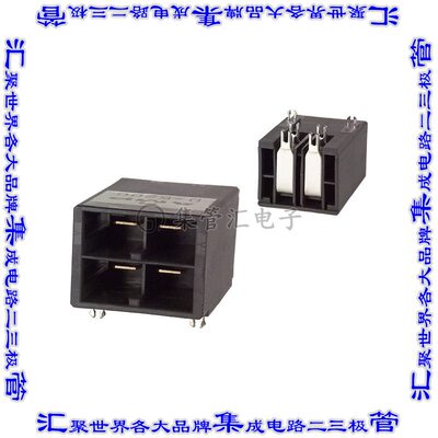 2-1123309-2 针座连接器4POS接头2排10.16mm公形插针通孔直角镀金
