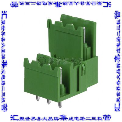 EDSTLZ975/3 端子块连接器6POS接头公引脚带罩2排5.08mm垂直焊接