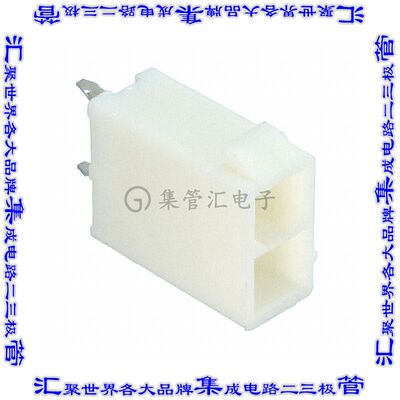 1586038-2 针座连接器2POS接头2排公形插针通孔直针锡