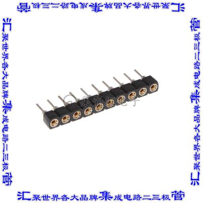 1814655-5 连接器IC插座SIP插口10(1 x 10)位置镀金通孔