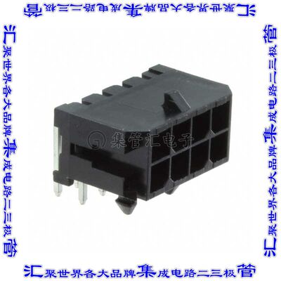 10132449-0821GLF 针座连接器8POS接头2排3mm公形插针通孔直角锡