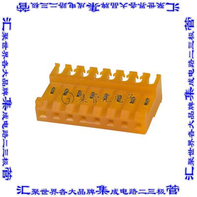 3-644465-8 矩形连接器8POS插座3.96mm母插口橙色IDC锡自由悬挂