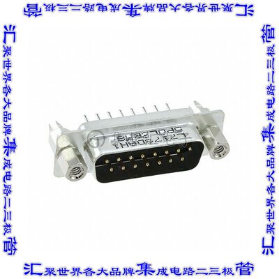 L717SDAH15POL2RM8 连接器15POS插头公引脚2排D-Sub通孔