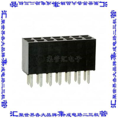 66953-007LF 针座连接器14POS插座2排2.54mm母形插口通孔直针镀金