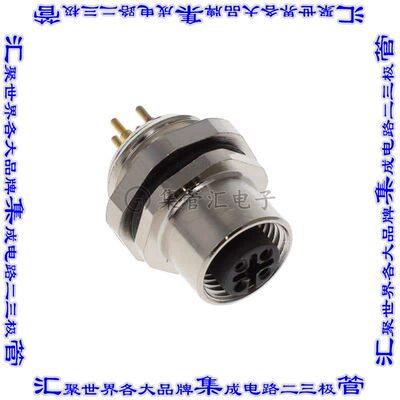 ALBKF12-FPBR4-S0 圆形连接器4POS插头母插口焊接面板安装通孔