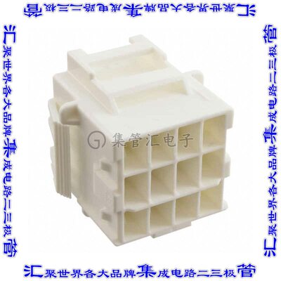 1-1971875-4 矩形连接器外壳12POS插座3排6mm公形引脚天然色面板
