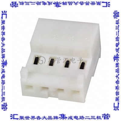 3-643814-4 矩形连接器4POS插座2.54mm母插口白色IDC锡自由悬挂直