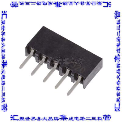 2314878-5 针座连接器5POS插座2mm母形插口通孔直针镀金