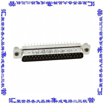L717SDCH37POL2 连接器37POS插头公引脚2排D-Sub通孔