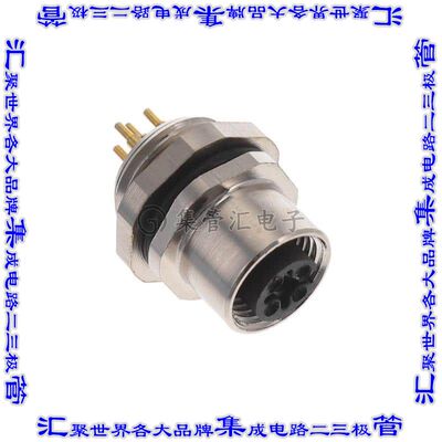 ALBKF12-FPBR5-S0 圆形连接器5POS插头母插口焊接面板安装通孔