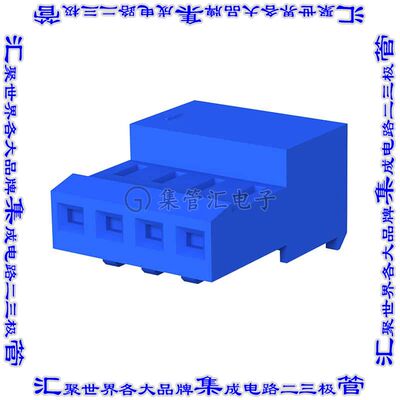 3-640470-4 矩形连接器4POS插座2.54mm母插口蓝色IDC锡自由悬挂直