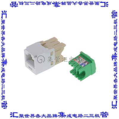 CJT688TGWH 接插件连接器MINI-COM MODULE, CAT 6, 28/30 AW