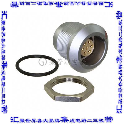 FLKD-07EGFS-GCP-001 圆形连接器7POS插座母插口焊杯镀金面板安装