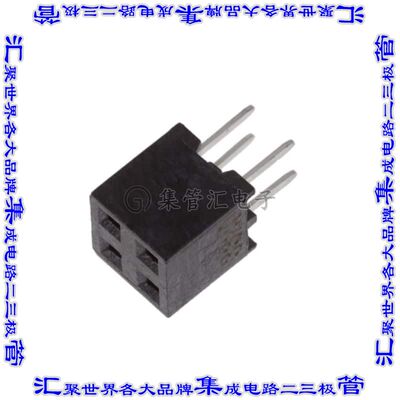 2314820-4 针座连接器4POS插座2排2mm母形插口通孔直针镀金
