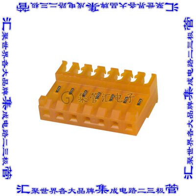 3-644465-7 矩形连接器7POS插座3.96mm母插口橙色IDC锡自由悬挂