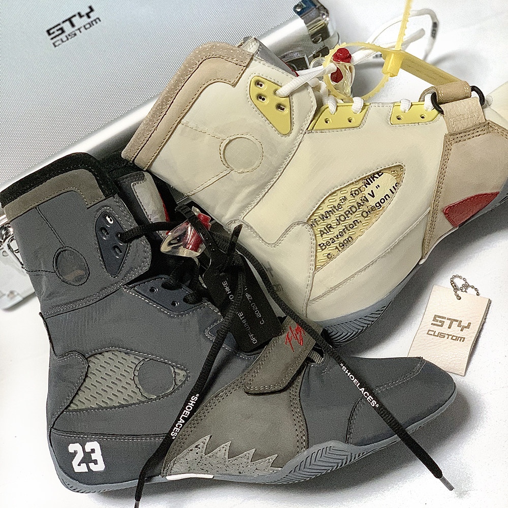 STY定制耐克拳击鞋NIKE HYPERKO 1 OW联名蝉翼AJ5 摔跤鞋格斗战靴