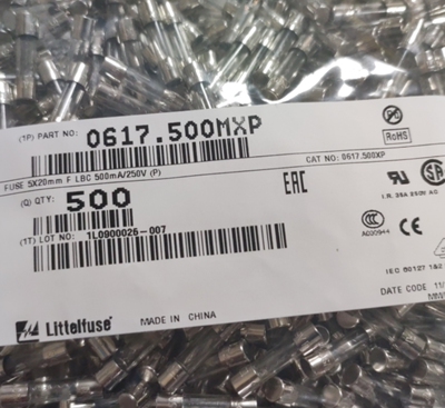 美国力特5*20玻璃保险丝LF.F500mAL250VP  快熔断  0617.500MXP