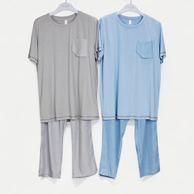 XS家族纤维棉睡衣男士凉感夏家居服青年短袖长裤家居套装HXHM1057