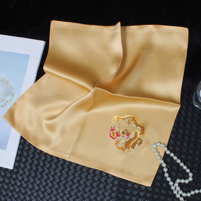 手工刺绣双层真丝手帕桑蚕丝小方巾苏绣手绢中国风复古特色伴手礼