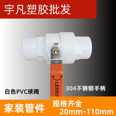 联塑PVC不锈钢柄球阀胶粘款