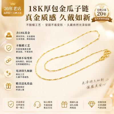 18k金瓜子链项链素链女轻奢