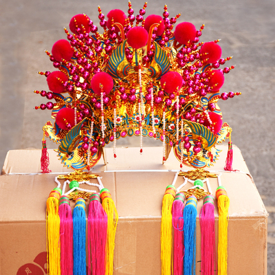 凤冠泰山奶奶寺庙还愿娘娘帽五凤冠霞帔头饰菩萨凤冠帽子观音帽冠