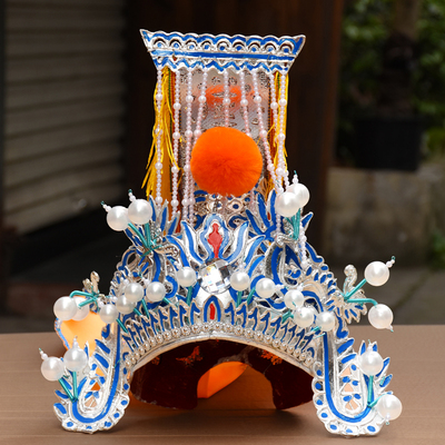 帽冠玉帝大帝帽子皇帝帽头饰寺庙还愿菩萨头盔日月冠帽平顶冠戏帽