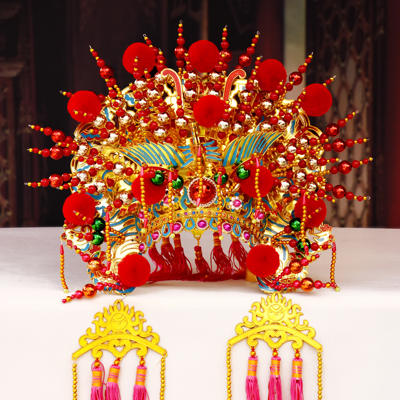 五凤冠霞帔王母娘娘帽金色凤冠帽