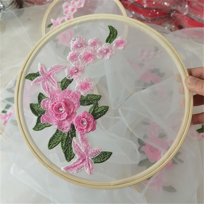 女子群舞绣色绣花高密纱竹绷道具